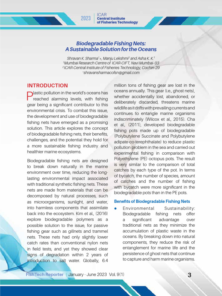 Biodegradable Fishing Net | PDF | Biodegradation | Plastic