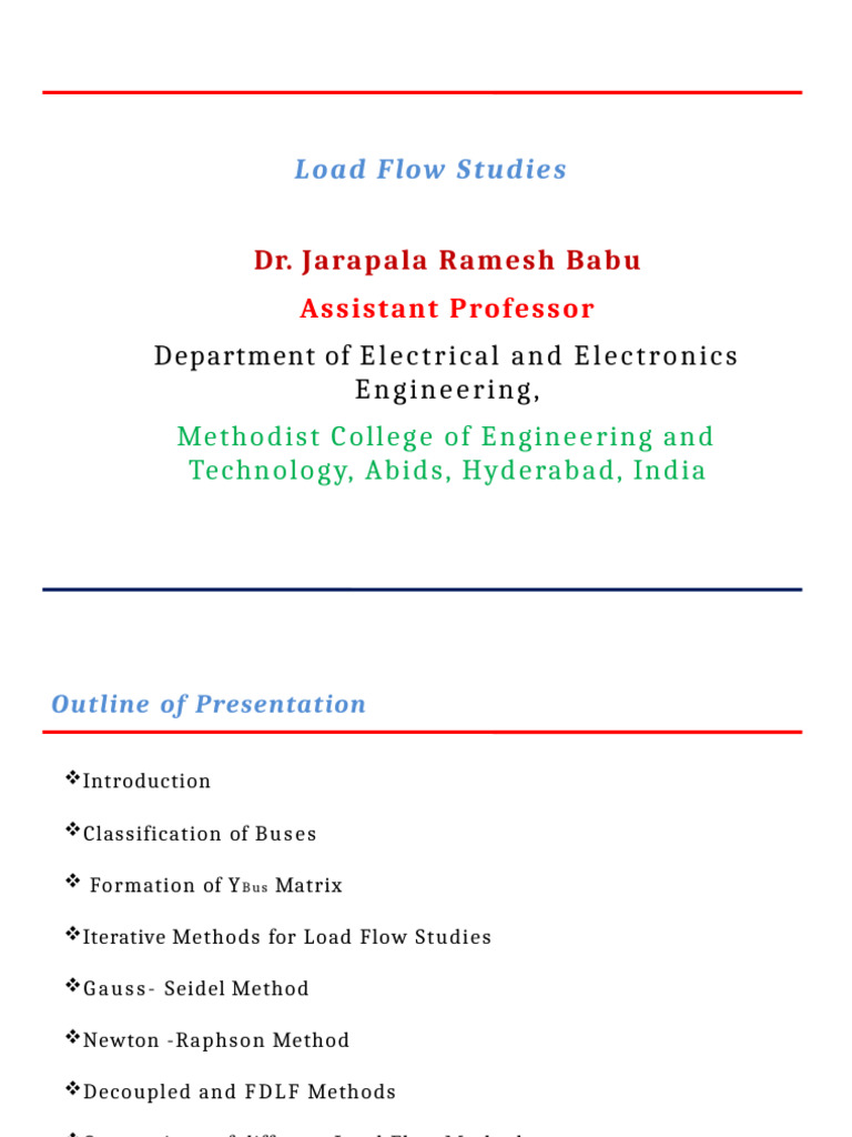 U-I Load Flow Studies | PDF | Electrical Engineering | Electric Power
