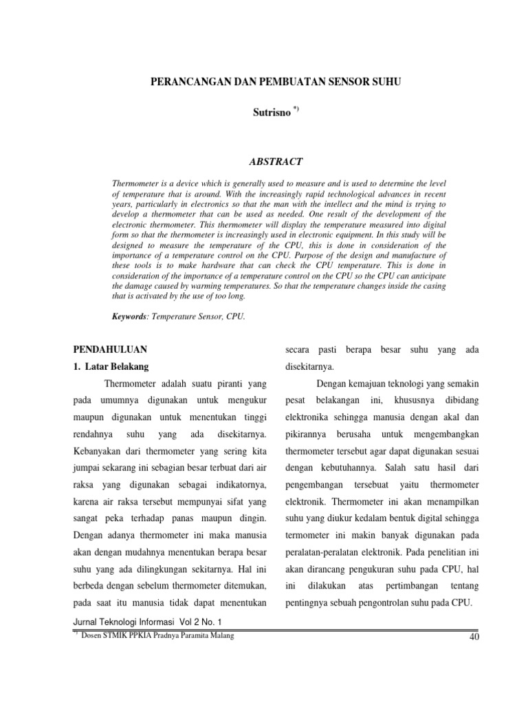 Sensor Suhu CPU Berbasis PPI 8255 | PDF