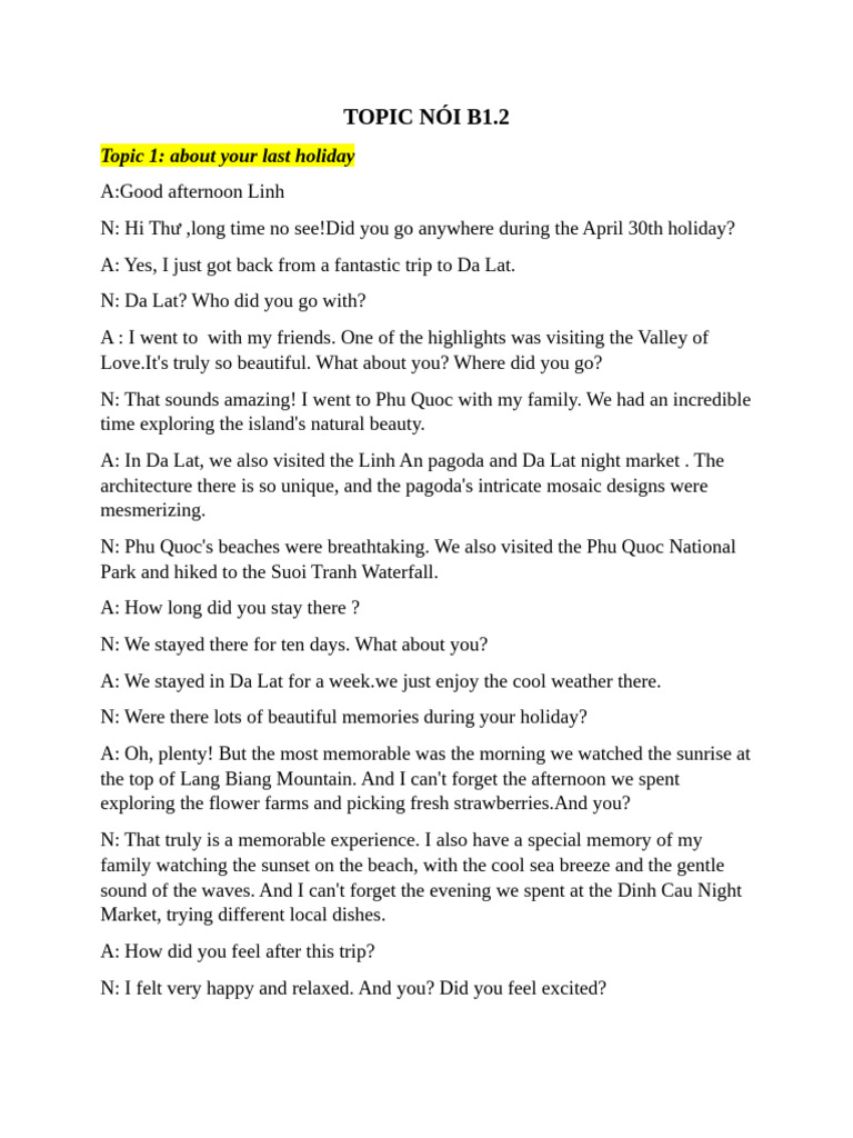 TOPIC NÓI B1.2 | PDF | Weather | Extreme Weather