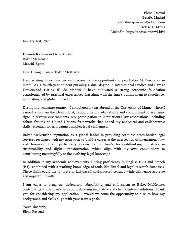 Cover Letter - Elena Pascual-6 | PDF