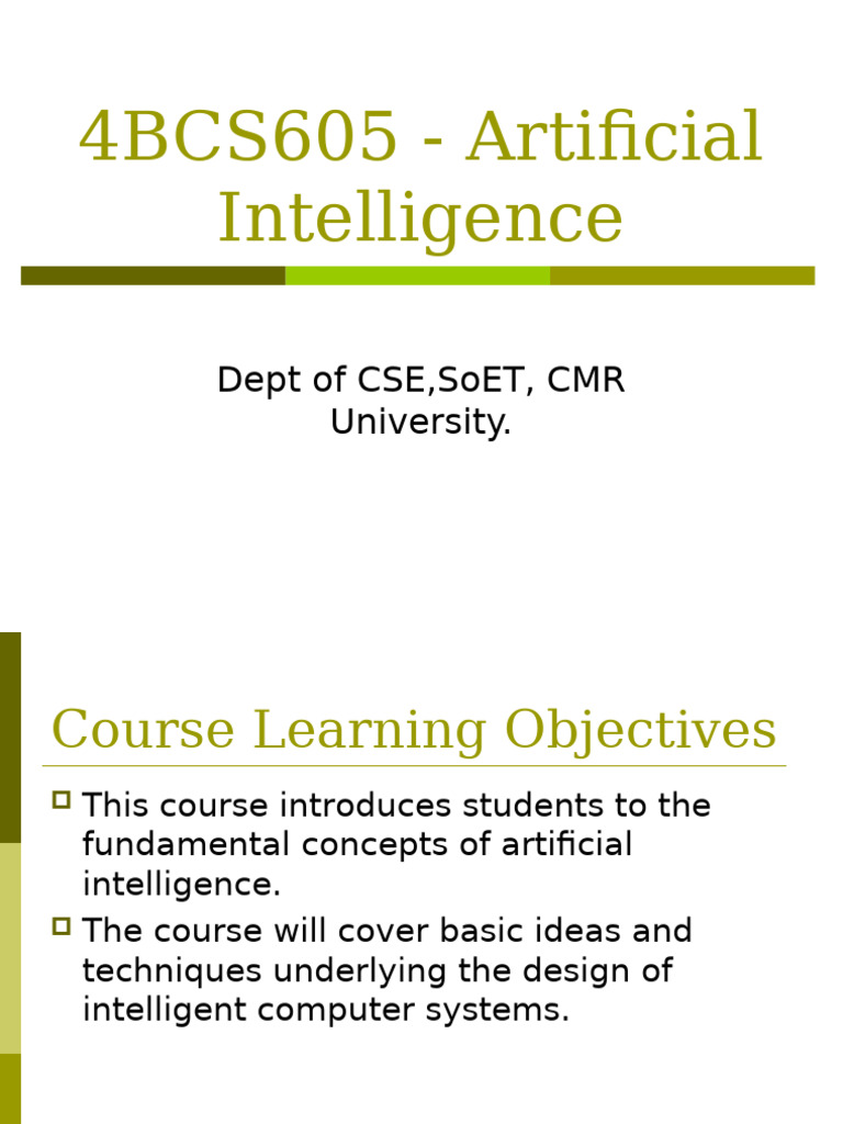 Artificial Intelligence - Module 1 - Part 1 | PDF | Mathematical Logic ...