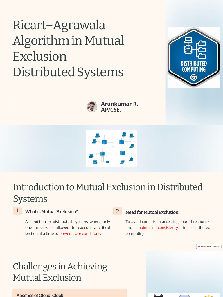 Ricart Agrawala Algorithm in Mutual Exclusion Distributed Systems | PDF | Distributed Computing ...