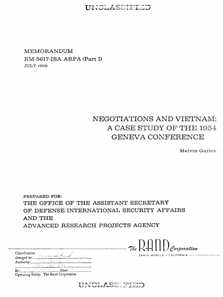 Negotiations and Vietnam - A Case Study of The 1954 Geneva Conference ...