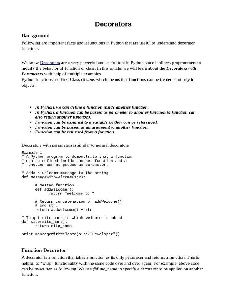 py_decorator | PDF | Parameter (Computer Programming) | Computer ... py_decorator | PDF | Parameter (Computer Programming) | Computer ...