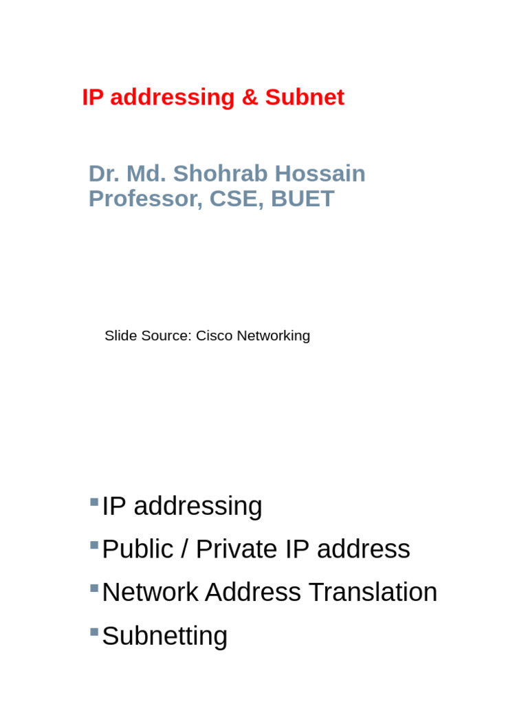 2-IPV4+Subnetting(1) | PDF | Ip Address | Internet Protocols