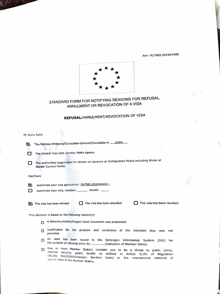 refusal letter | PDF | Travel Visa | Immigration