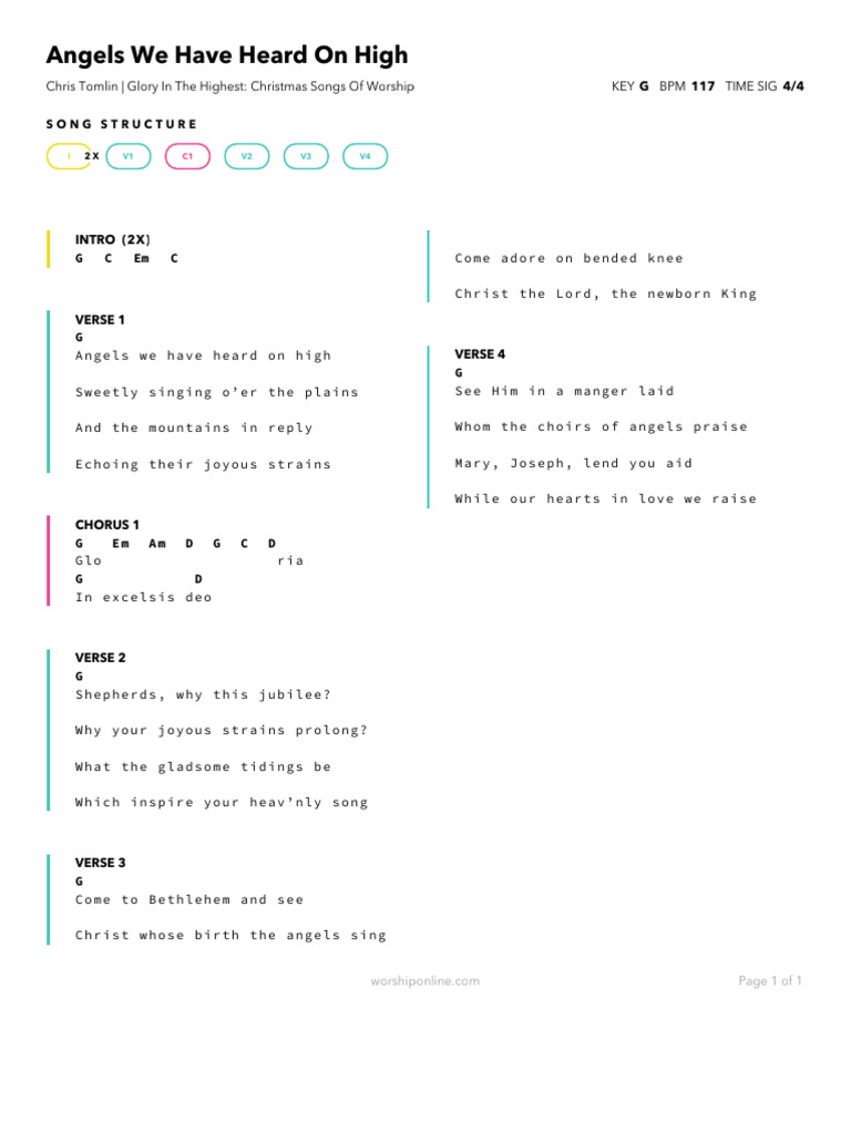 Angels We Have Heard On High Lyrics | PDF