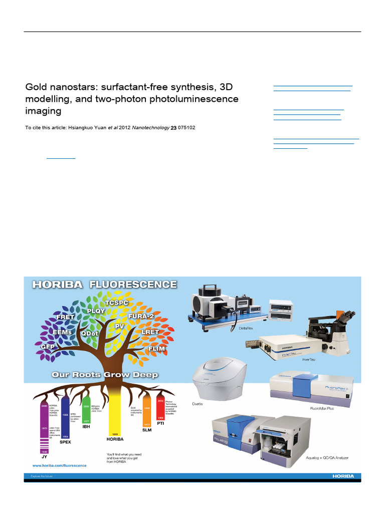 Gold Nanostar Pdf Nanoparticle Microscopy