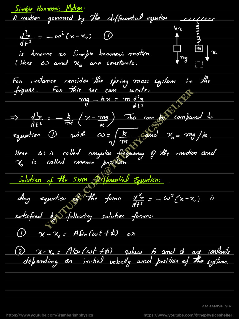 Ambarish Sir SHM | PDF | Physical Quantities | Physical Phenomena