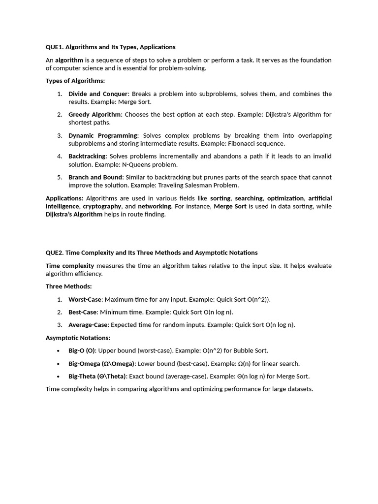 DSA IMP | PDF | Algorithms And Data Structures | Algorithms