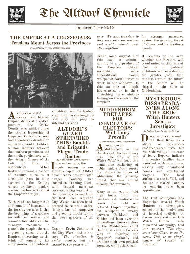 The Altdorf Chronicle - BW - 20241107 - 174604 - 0000 | PDF