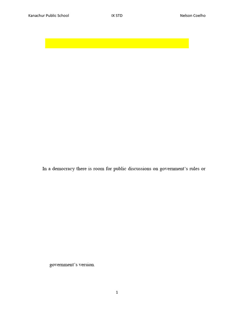 7 What Is Democracy Why Democracy - Notes Docx | PDF | Democracy ...