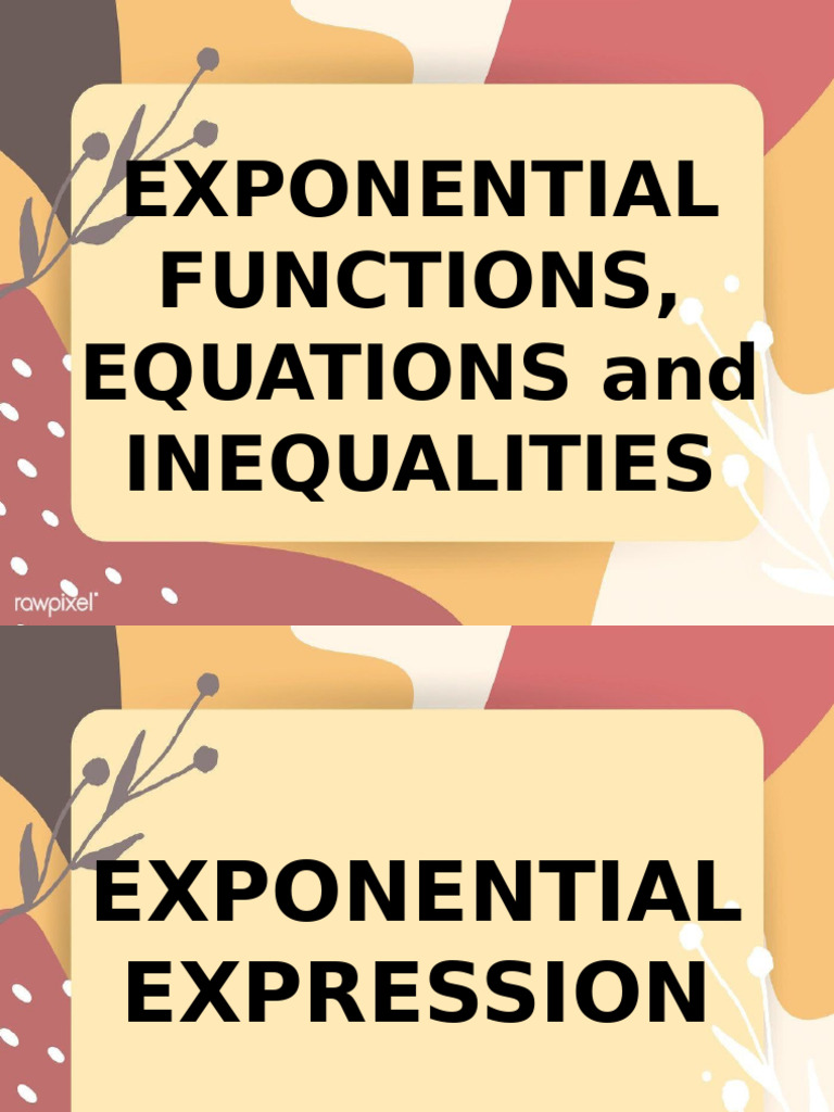 Exponential Equations | PDF | Exponential Function | Equations