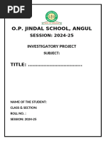 Front-Page & Certificate For Class Xii Projects | PDF