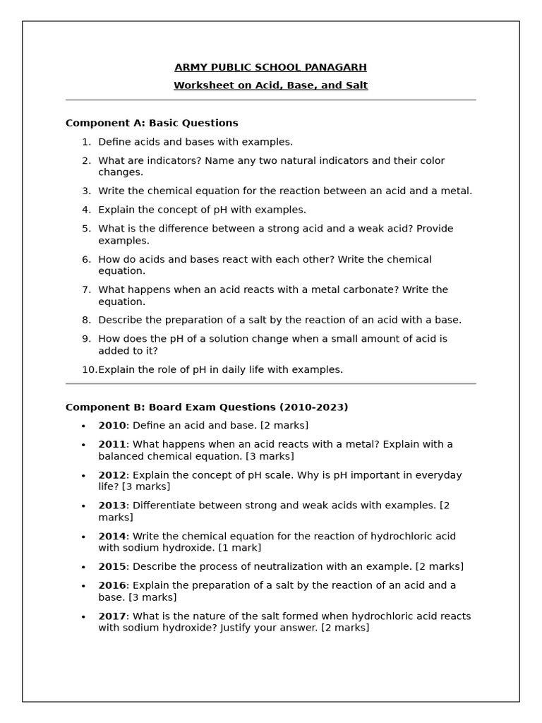 Acid And Base Pdf Acid Ph