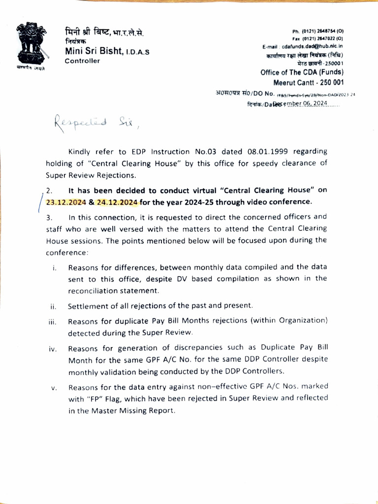 GPF Central Clearing House Yr 24 25 | PDF