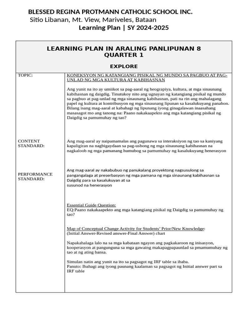 Ap8 LP Quarter 1 | PDF