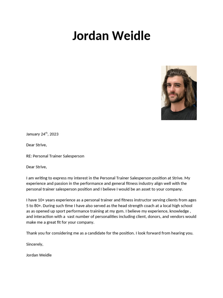Strive Cover Letter | PDF
