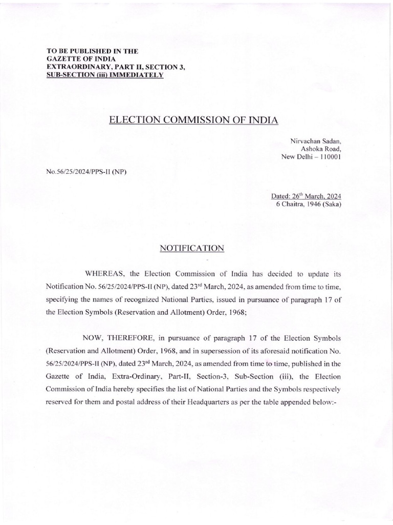 01a1) List of National Parties - 26032024 | PDF