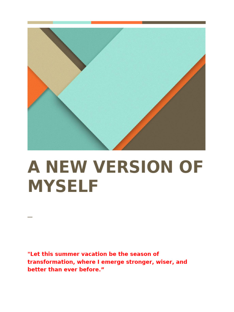 A New Version of Myself | PDF