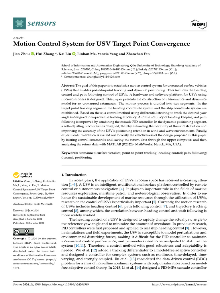 Motion Control System For USV Target Point Convergence | PDF | Control ...