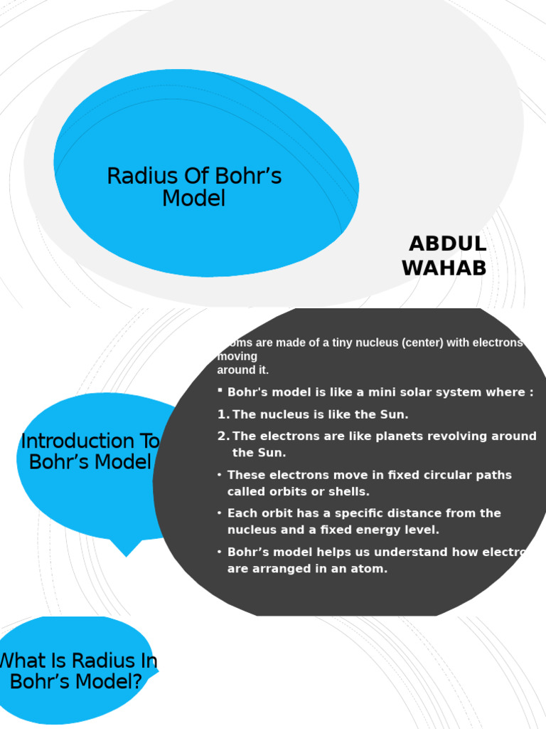 Radius of Bohr's Model | PDF | Atomic Nucleus | Atoms