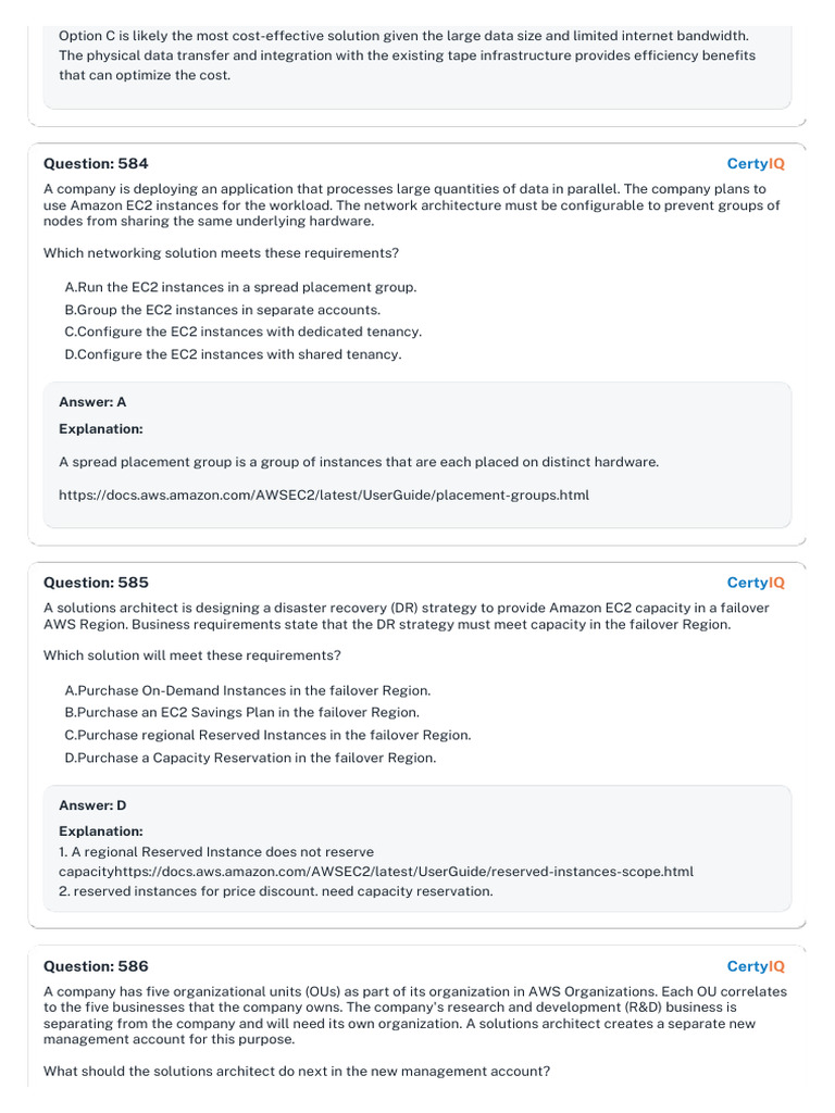 AWS Associate Architect Part 1 | PDF | Amazon Web Services | Computing