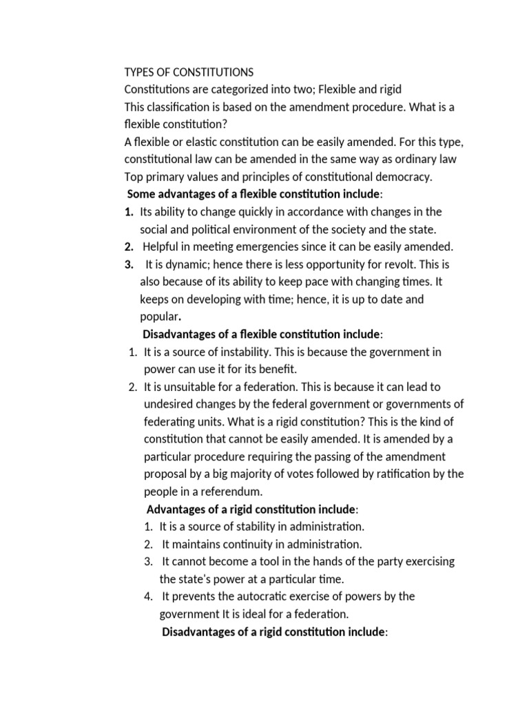 Types of Constitutions | PDF