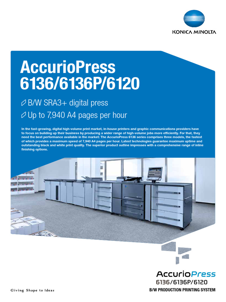 AccurioPress 6136 6136P 6120 Datasheet Lowres BGB | PDF | Paper | Image Scanner