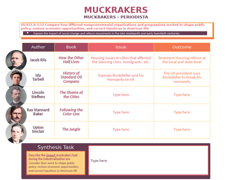 Student Copy of Muckrakers | PDF