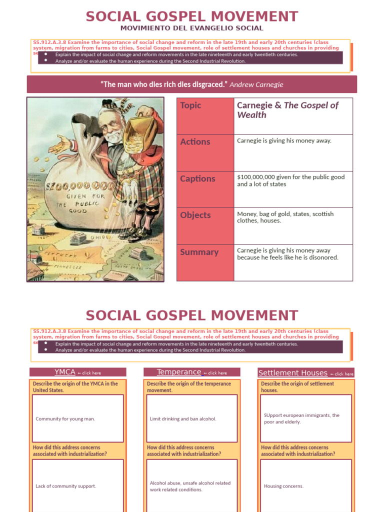 Student Copy of Social Gospel Movement | PDF | Social Movements