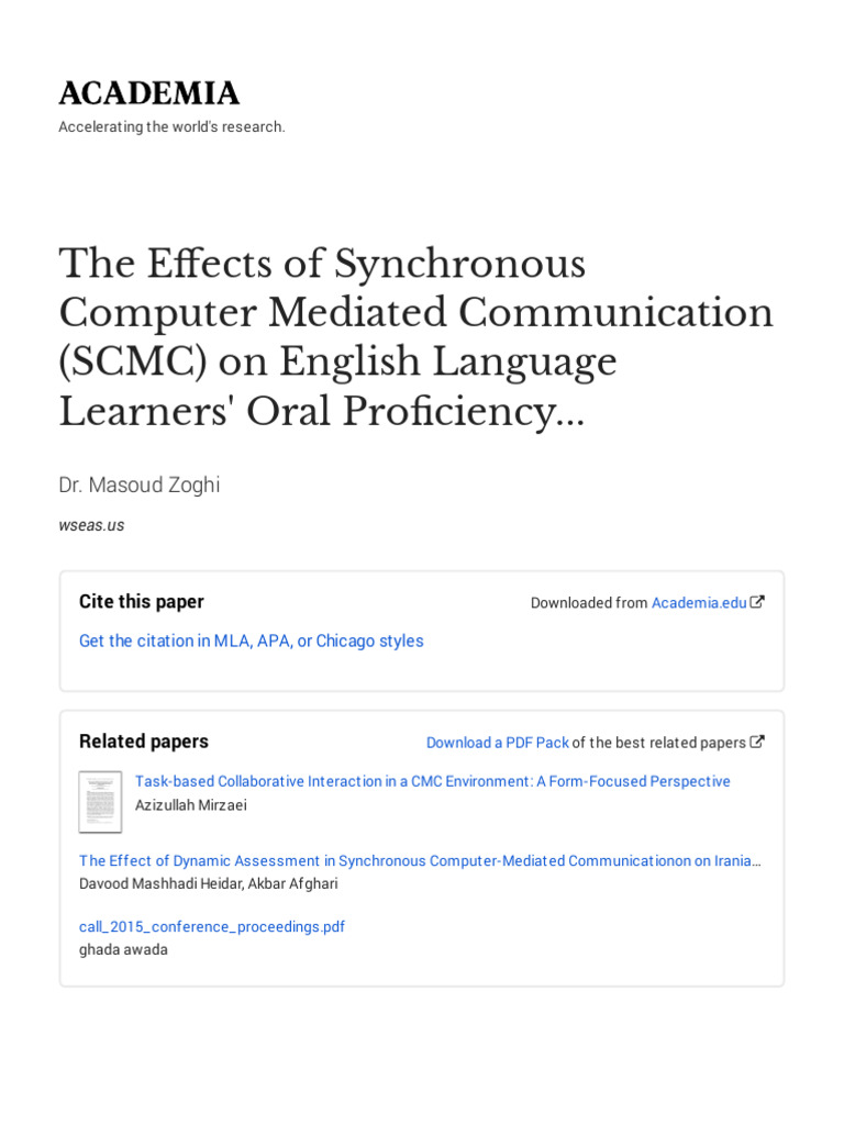 The Effects of Synchronous | PDF | Communication
