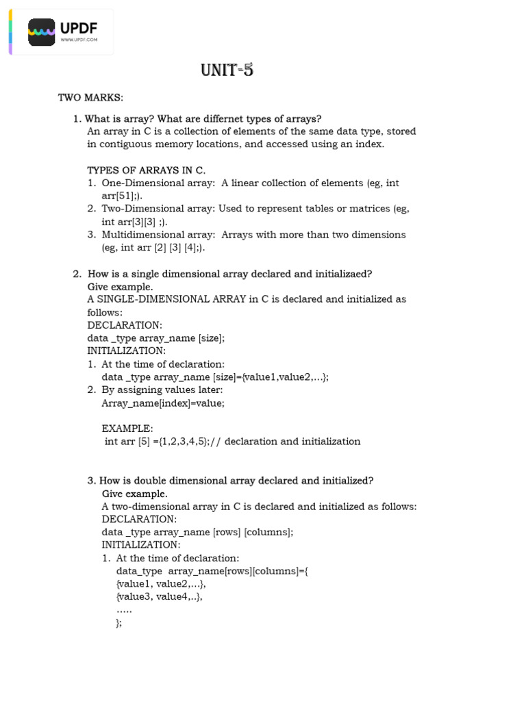 Unit 5 1 Pdf Parameter Computer Programming Variable Computer Science