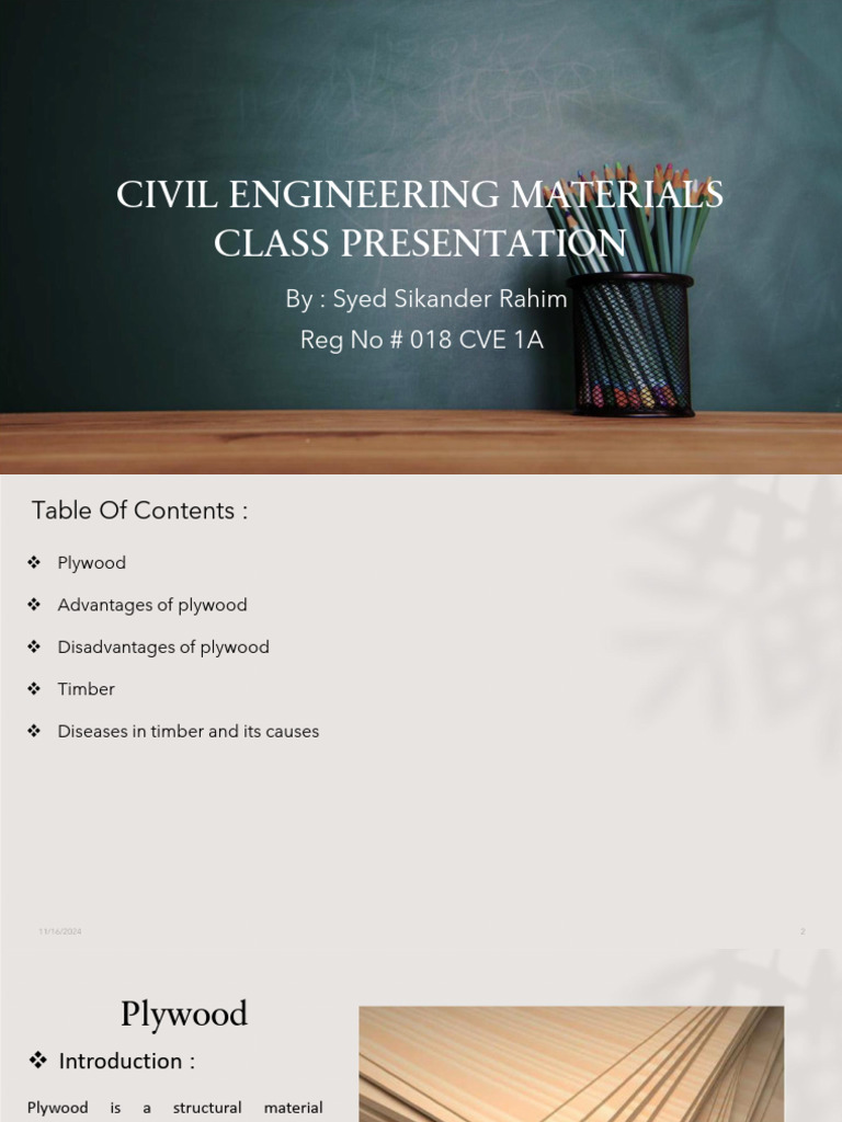 Civil Engineering Materials Overview | PDF | Lumber | Plywood