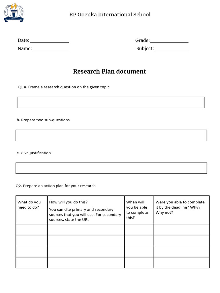 Research Plan Document | PDF