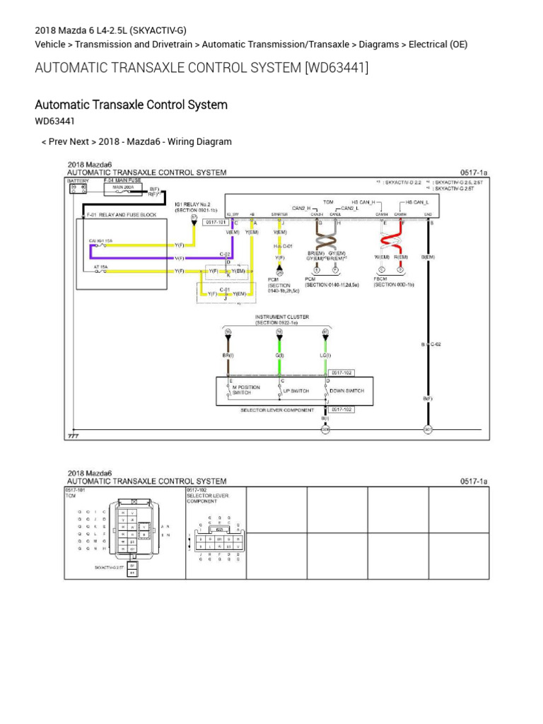 Automatic Transaxle Control System (WD63441) (Automatic Transmission ...