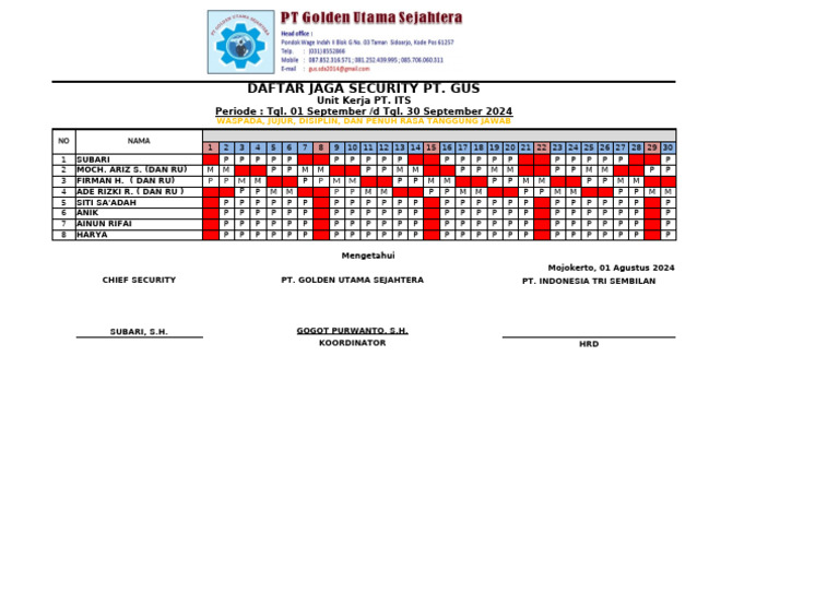 JADWal Security | PDF
