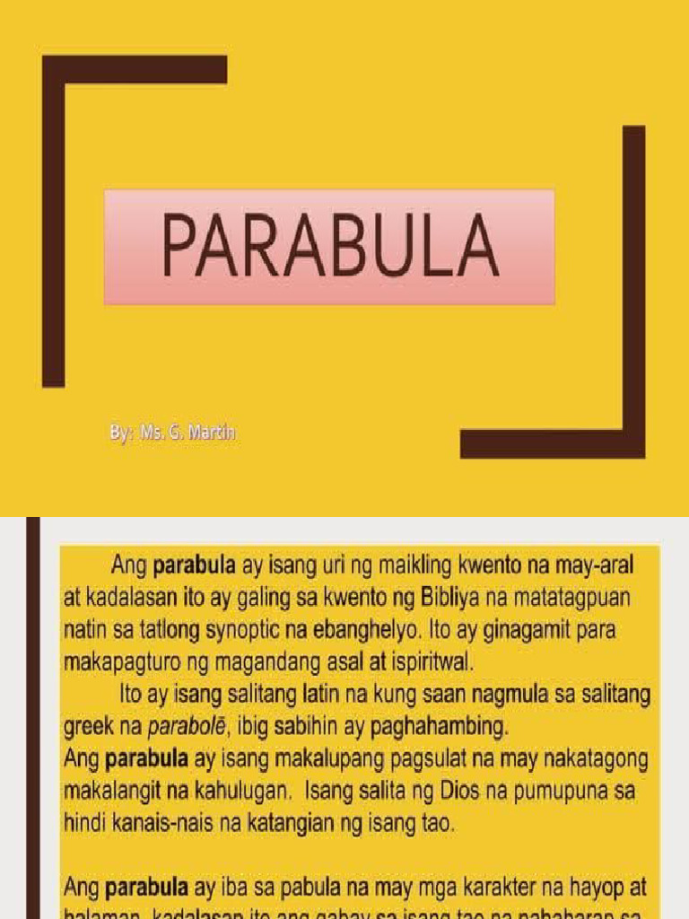 Parabula at Elemento | PDF