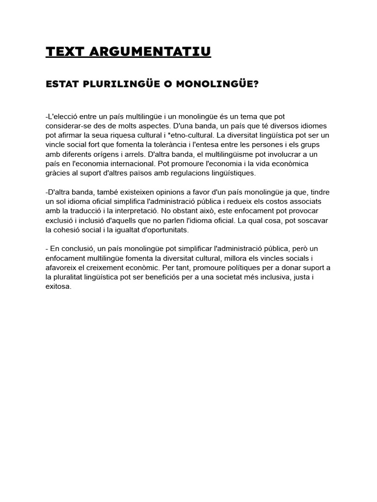 Text Argumentatiu | PDF