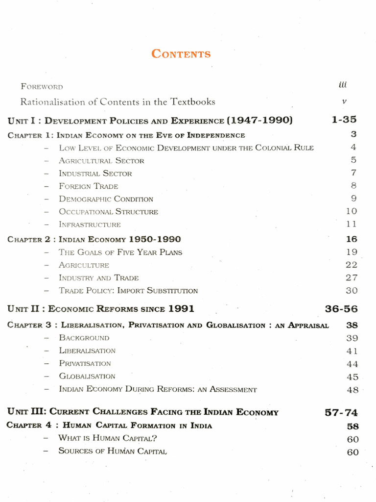 Indian Economic Development Study Plan | PDF | Economy Of India | Employment