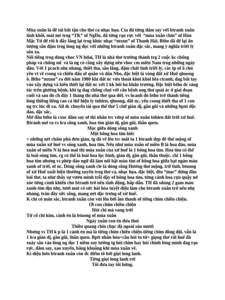 Mùa Xuân Nho Nhỏ | PDF