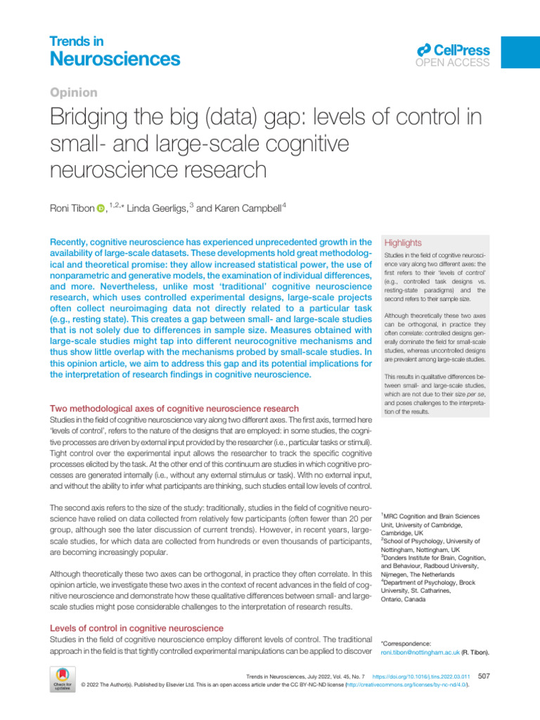 Bridging the Big (Data) Gap Levels of Control in Small- And Large-scale ... Bridging the Big (Data) Gap Levels of Control in Small- And Large-scale ...