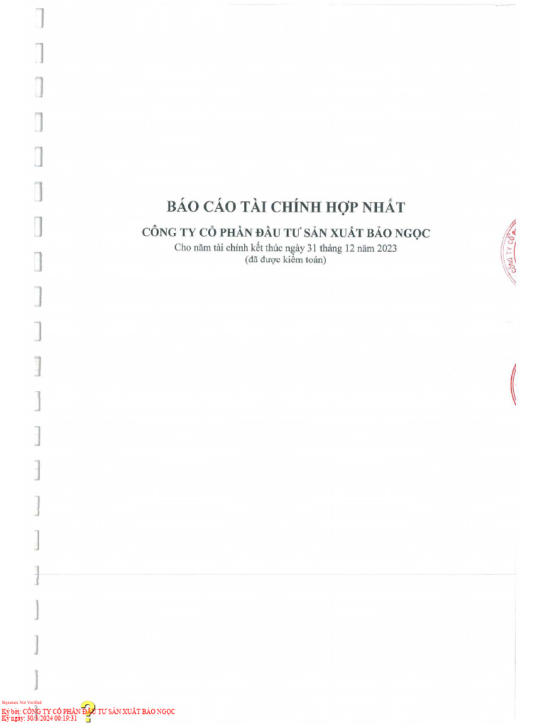 Bctc Hợp Nhất 2023 Signed | PDF