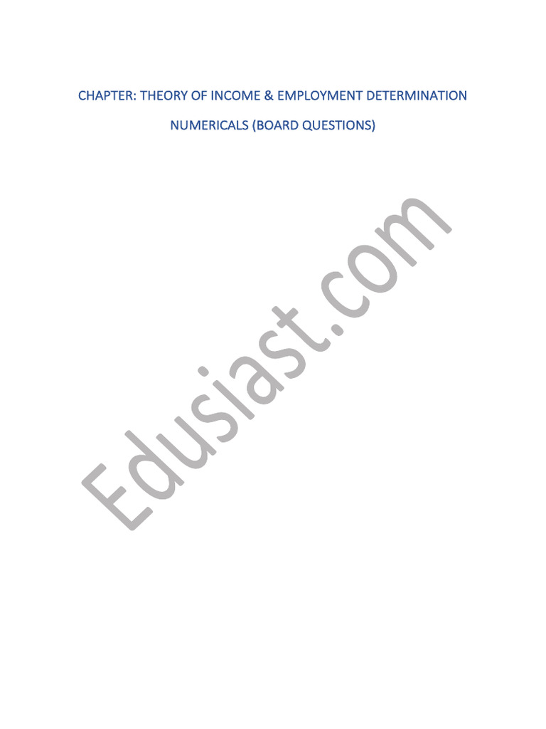 Numerical Problems on Income Determination | PDF | Measures Of National ...