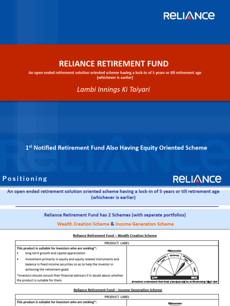 Reliance Retirement Fund Overview | PDF | Investing | Retirement