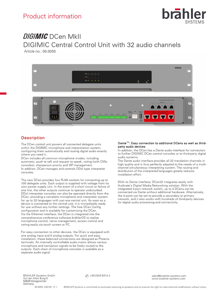 05.0055 DCen MkII P E | PDF | Power Supply | Microphone