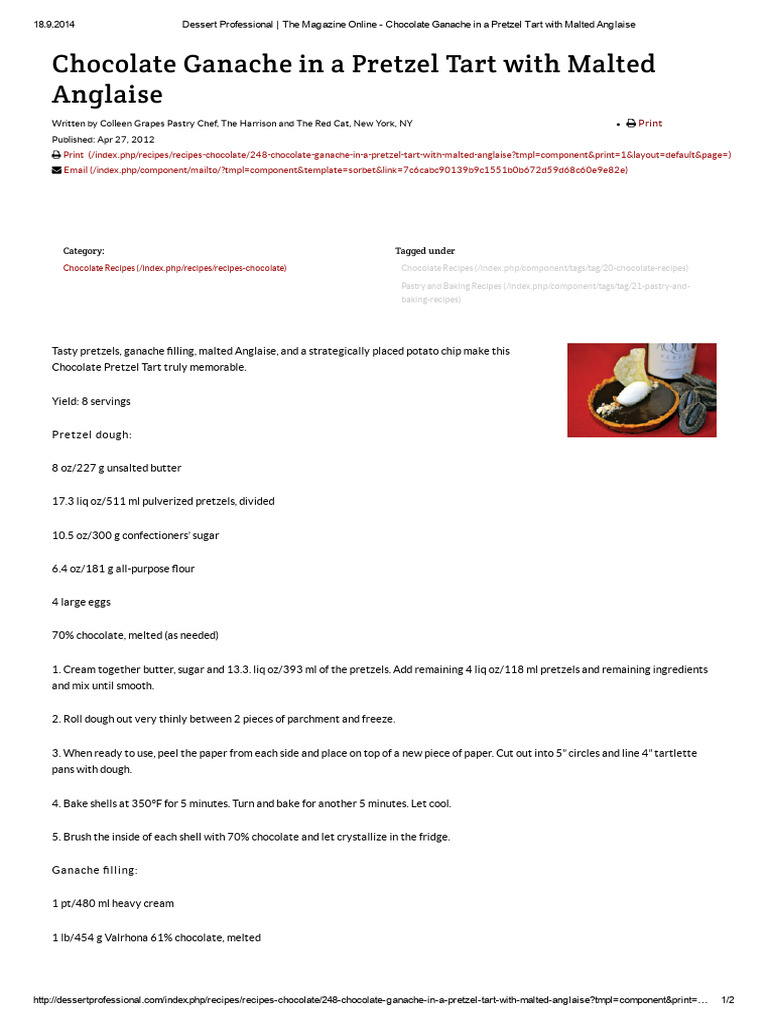 Dessert Professional - The Magazine Online - Chocolate Ganache in A ...