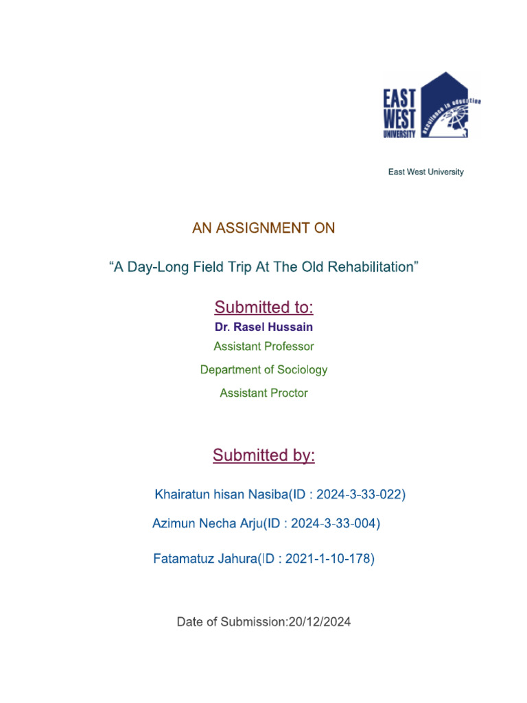 Field trip assignment | PDF