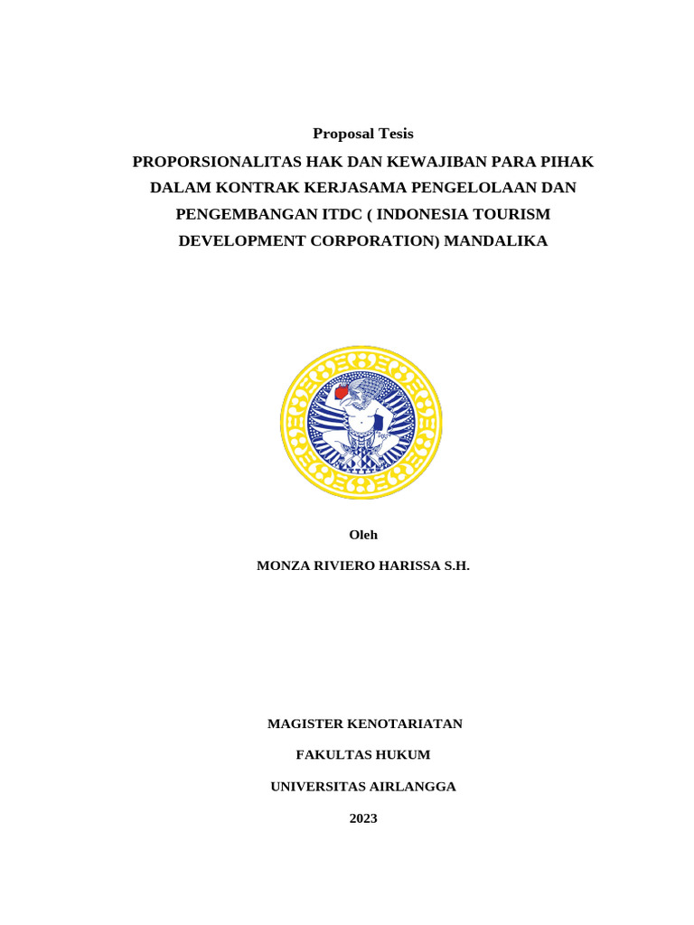 Proporsionalitas Hak dan Kewajiban Kontrak ITDC | PDF
